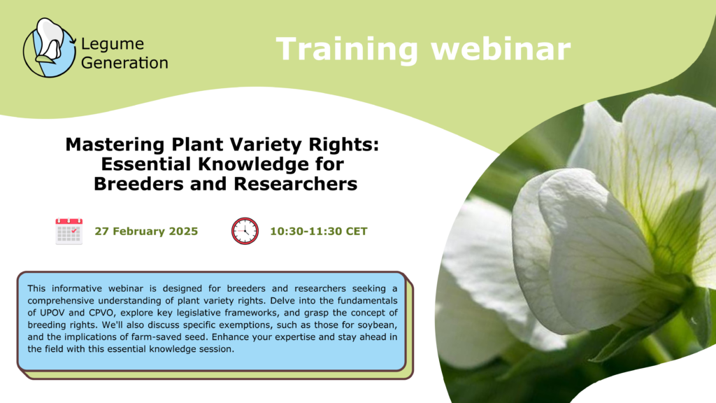 Legume Generation webinar: Mastering plant variety rights, essential ...